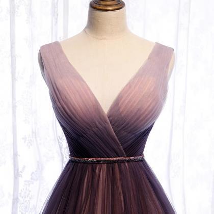 Gradient Prom Dress,v-neck Party Dress,custom Made on Luulla