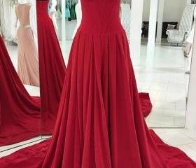 Simple Red Long Prom Dress, Red Long Evening Dress on Luulla