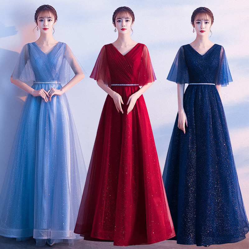 Style,v-neck Party Dress, Fancy Evening Dress,elegant Bridesmaids Dress ...
