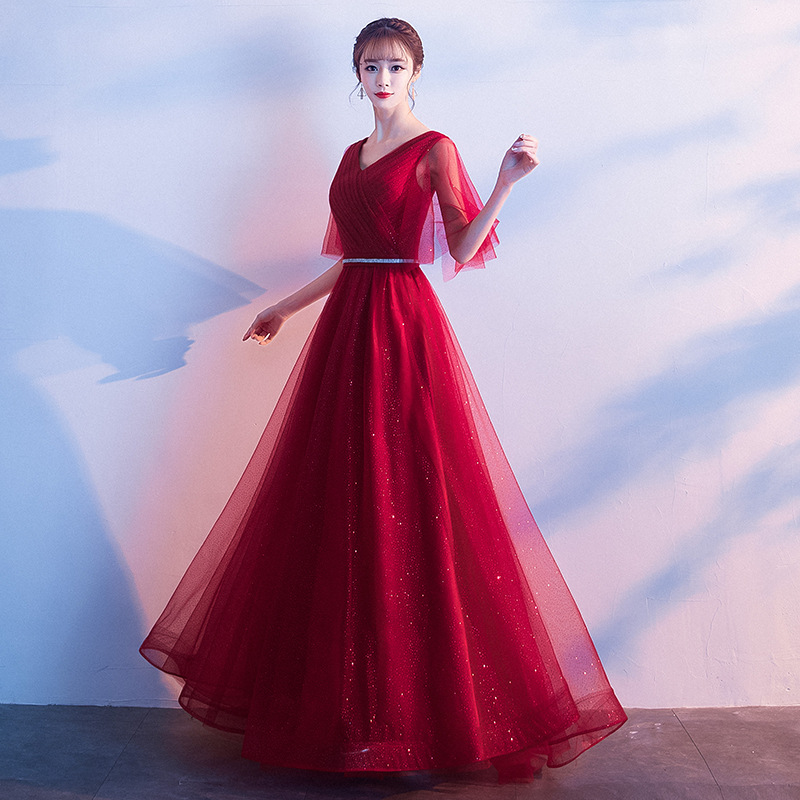 Style,v-neck Party Dress, Fancy Evening Dress,elegant Bridesmaids Dress ...
