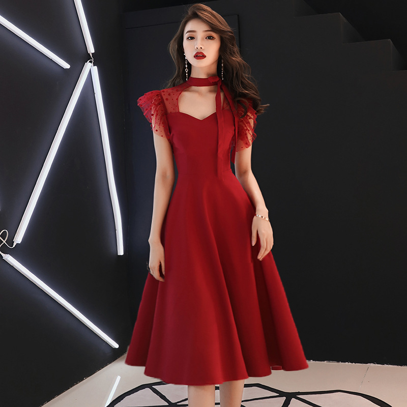 Modern Red Dress, Style, Elegant Midi Dress, Unique Evening Dress ...
