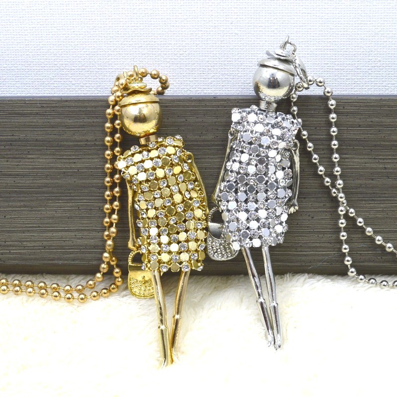 Creative Little Girl, Doll Full Diamond Necklace, Seller, Long Sweater ...