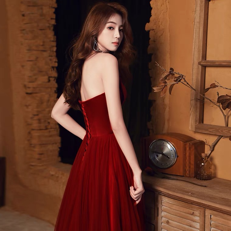 Red Evening Dress, Modern Party Dress, Strapless Prom Dress,custom Made ...