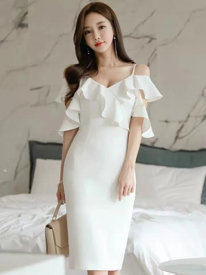 Temperament, Socialite Off Shoulder Dress,white Party Dress,custom Made ...