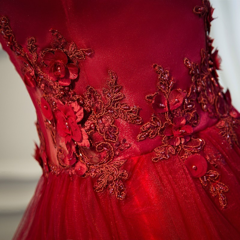 Red Evening Dress, Off Shoulder Party Dress, Custom Made on Luulla