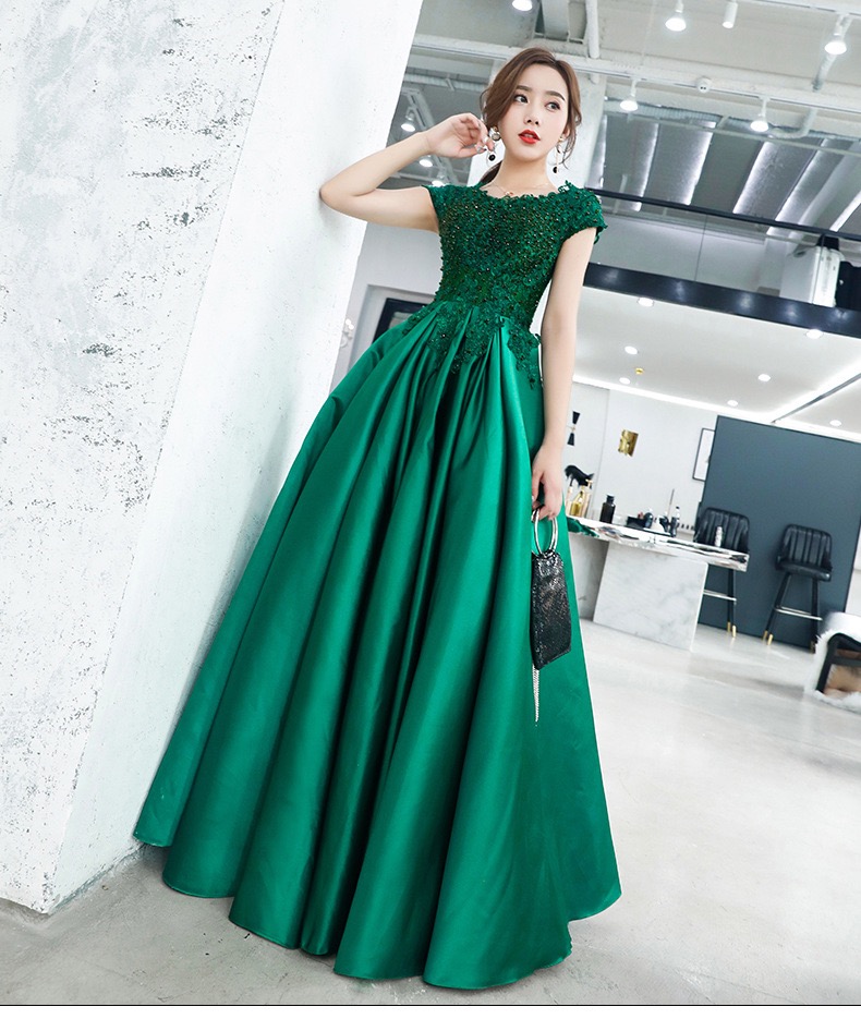 Long Short Sleeve Evening Dress, Elegant Formal Prom Dress,custom Made ...