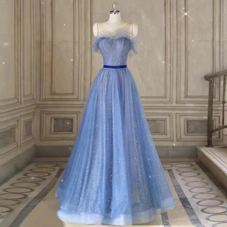 Blue Party Dress,sleeveless Prom Dress,formal Evening Dress,custom Made ...