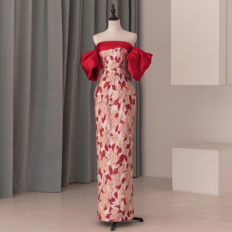 Red Prom Dress, Elegant Party Dress,off Shoulder Evening Dress,bodycon ...