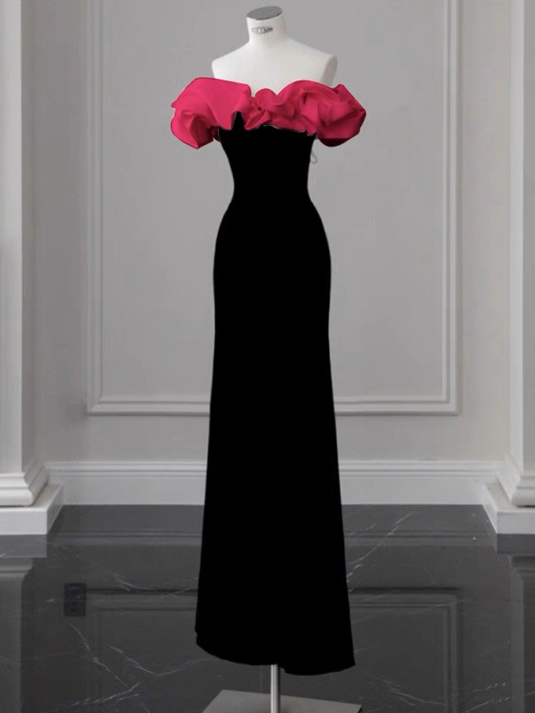 Off Shoulder Evening Dress ,black Prom Dress,sexy Boydon Dress,unique Party Dress,custom Made on ...