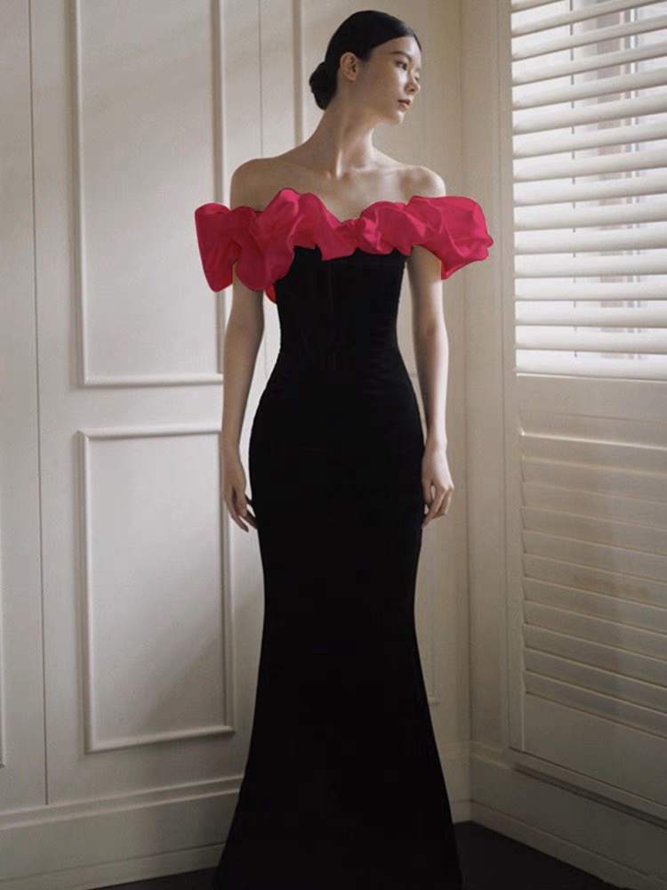 Off Shoulder Evening Dress ,black Prom Dress,sexy Boydon Dress,unique ...