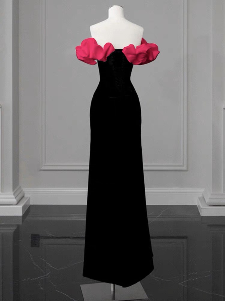 Off Shoulder Evening Dress ,black Prom Dress,sexy Boydon Dress,unique Party Dress,custom Made on ...