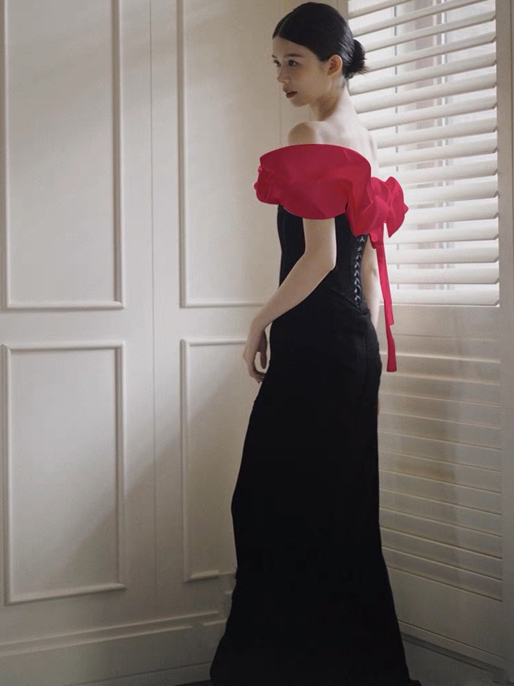 Off Shoulder Evening Dress ,black Prom Dress,sexy Boydon Dress,unique Party Dress,custom Made on ...