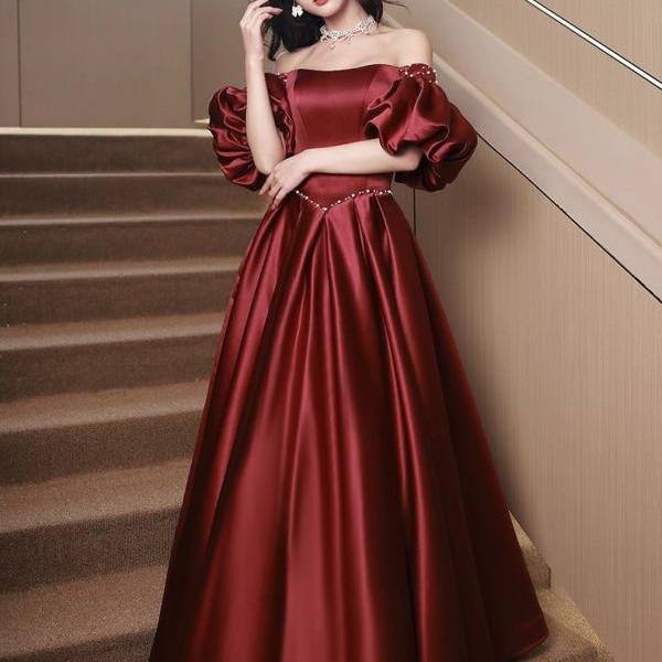 Strapless Evening Dress,red Prom Dress ,luxury Party Dress,satin Formal Dress,custom Made on Luulla