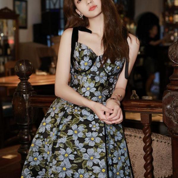 Unique Party Dress Floral Graduation Dress Cute Midi Dress on Luulla