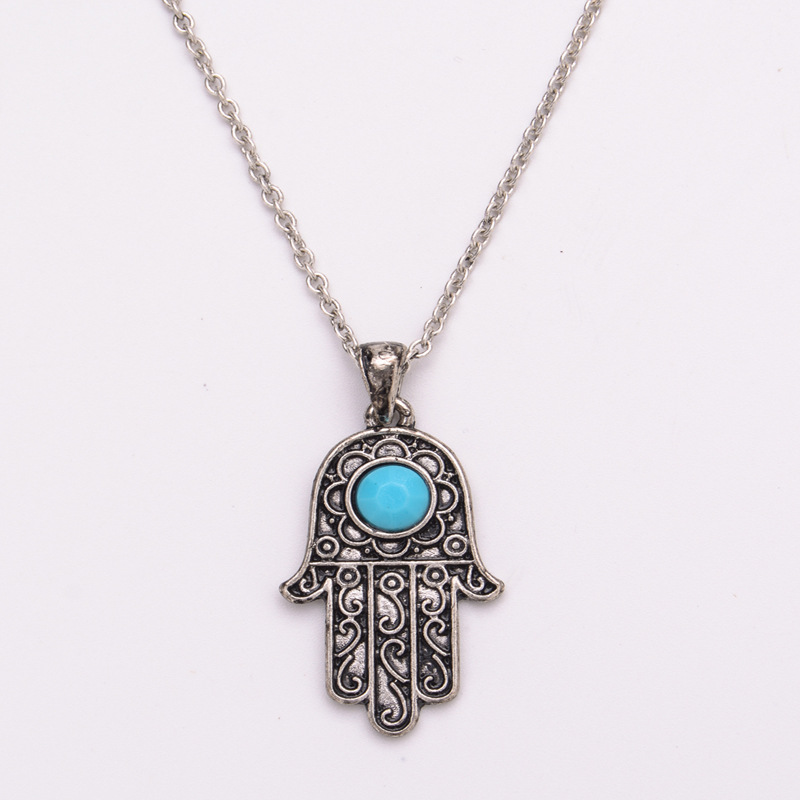 Hamsa Hand, Fatima Palm Pendant Necklace,ethnic Style Mascot Pendant on ...