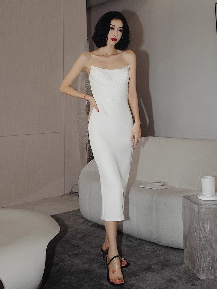 Strapless Prom Dress,white Bodycon Dress,custom Made on Luulla