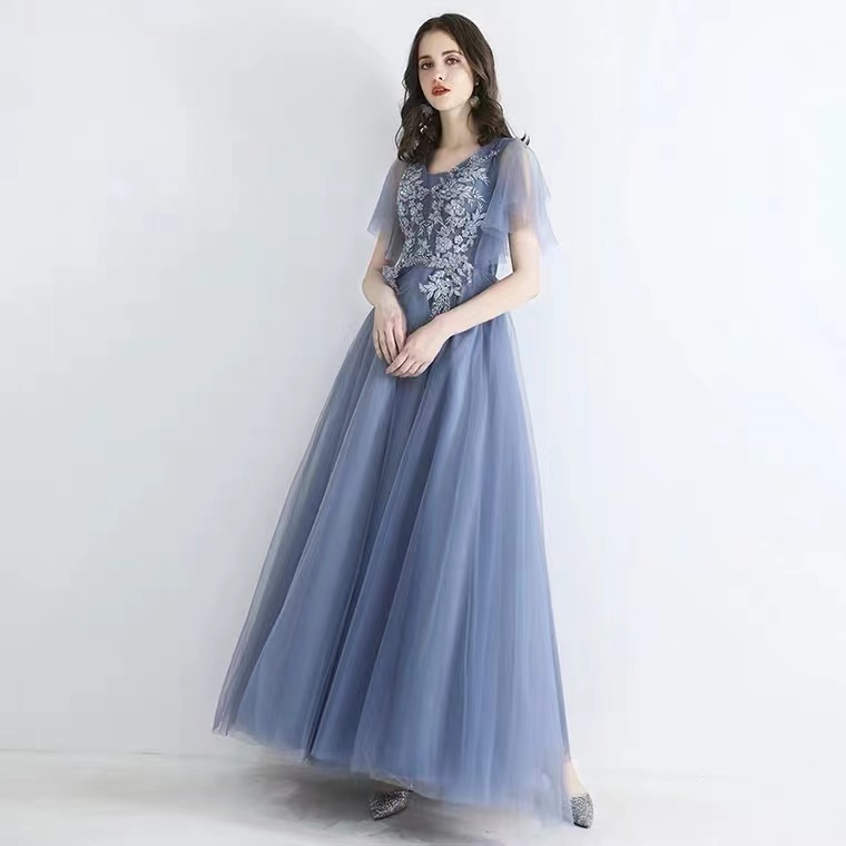 Blue Evening Dress, Socialite Dress, Elegant Party Dress,custom Made on ...