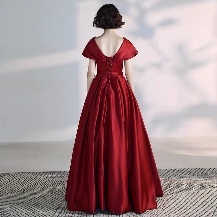 Red Evening Dress, Modern Party Dress, Satin Dress,custom Made on Luulla