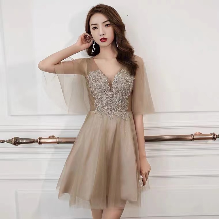 Champagne Short Homecoming Dress, Socialite Birthday Party Dress ,custom Made on Luulla