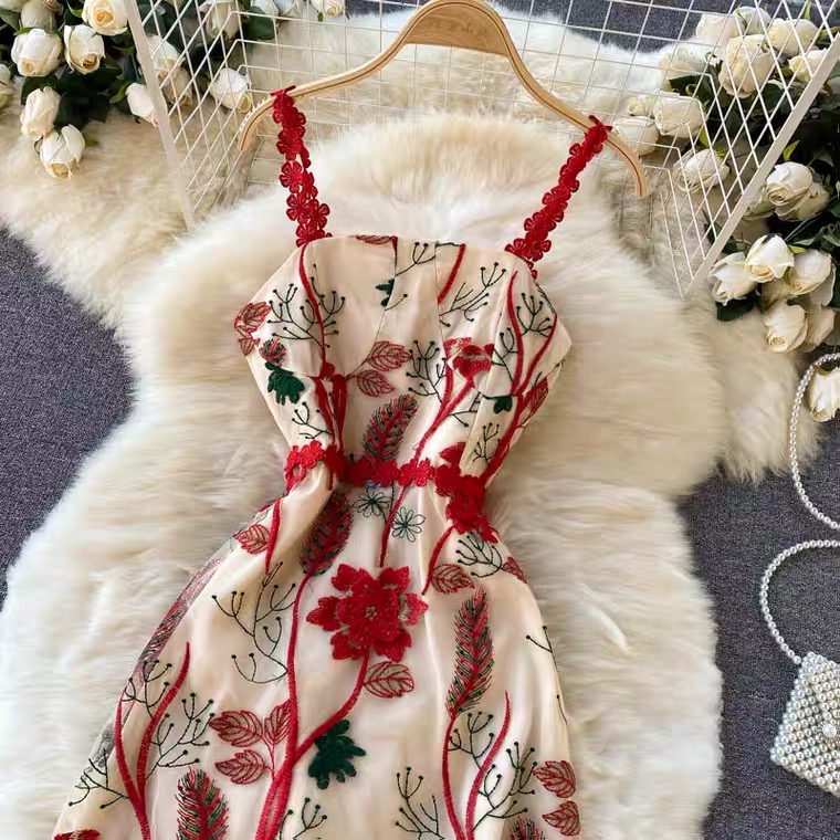 High Sense, Heavy Embroidery, Tulle Fairy Dress Gentle Wind Dress ...
