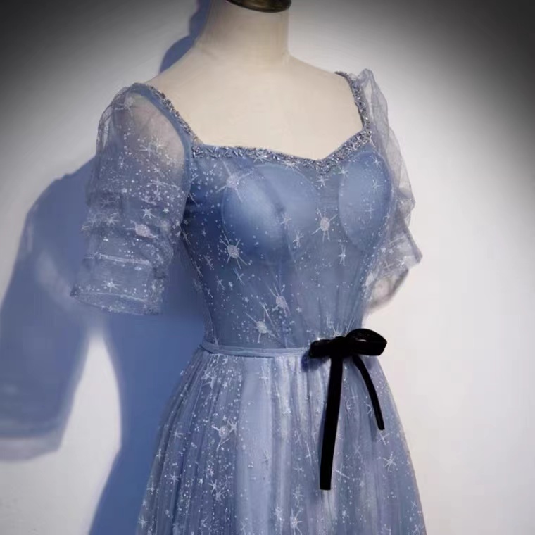 Spaghetti Strap Party Dress , Elegant Party Dress,blue Evening Dress ...
