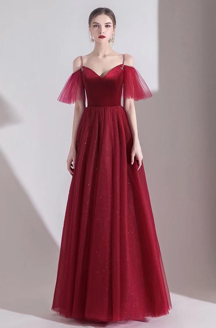 Charming Red Dress, Spaghetti Strap Prom Dress,fairy Party Dress,custom ...