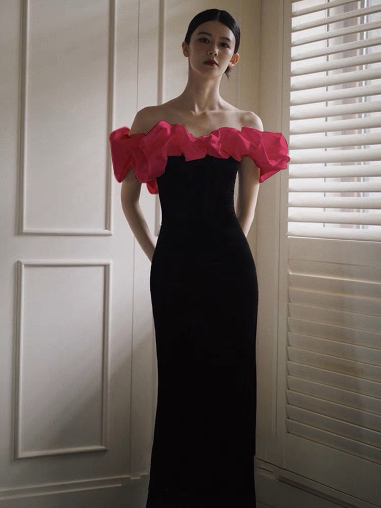 Off Shoulder Evening Dress ,black Prom Dress,sexy Boydon Dress,unique Party Dress,custom Made on ...