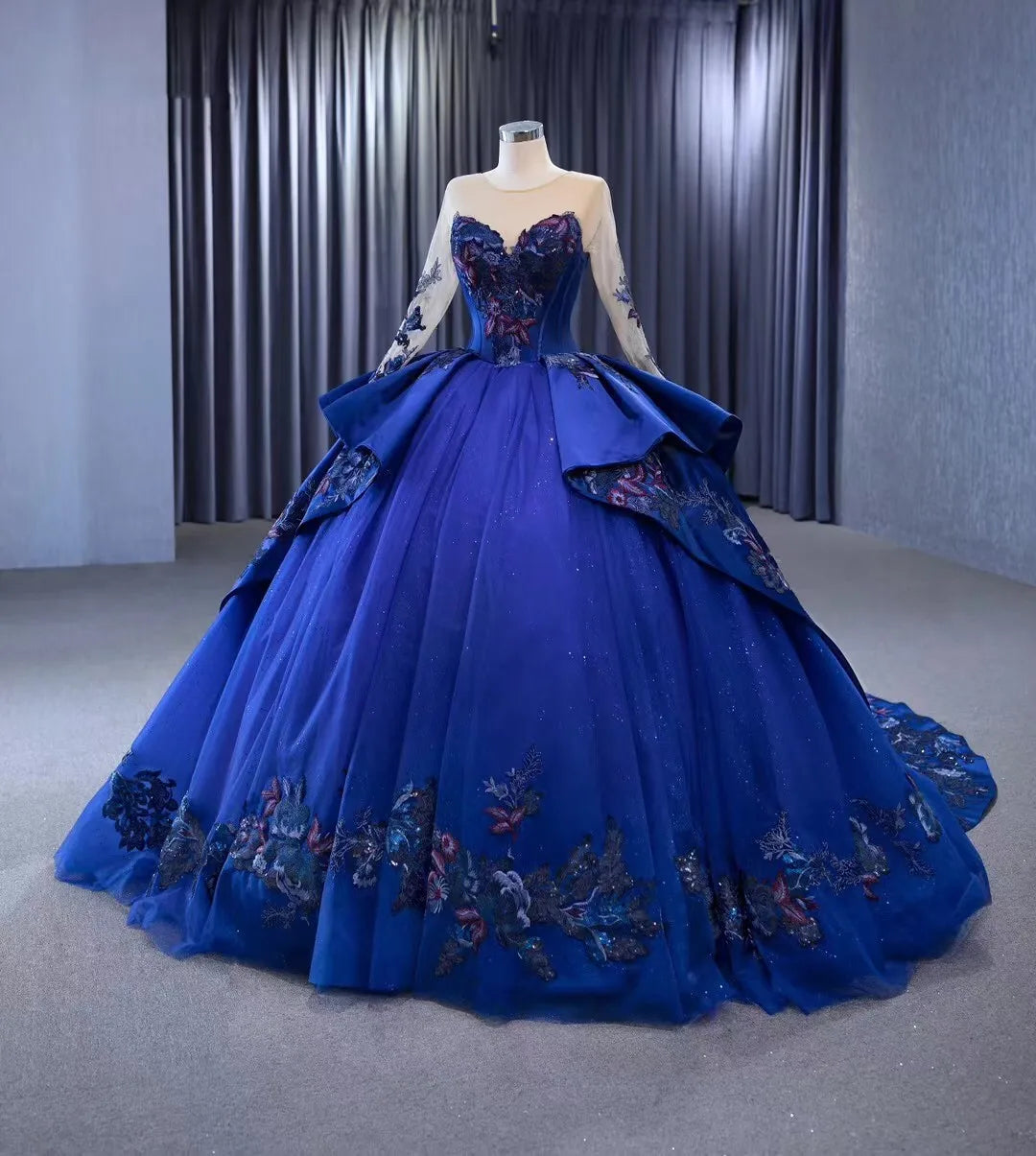 Elegant Royal Blue Ball Gown Dress on Luulla