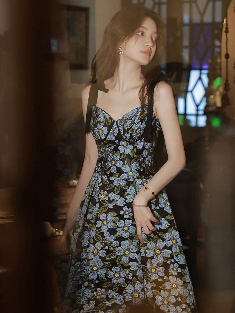 Unique Party Dress Floral Graduation Dress Cute Midi Dress on Luulla