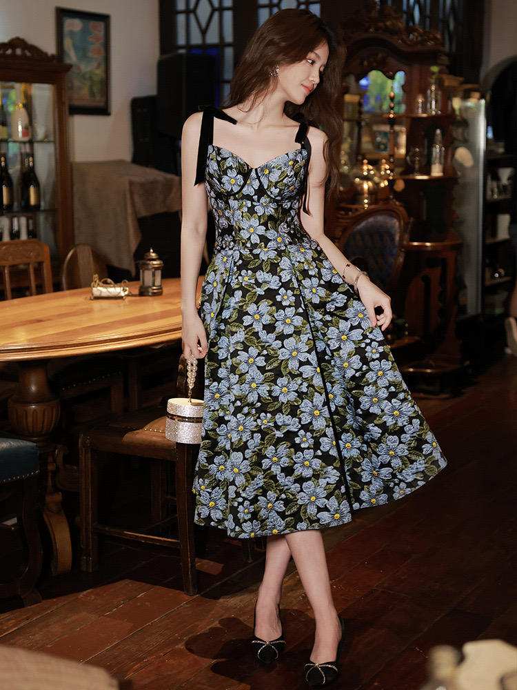 Unique Party Dress Floral Graduation Dress Cute Midi Dress on Luulla