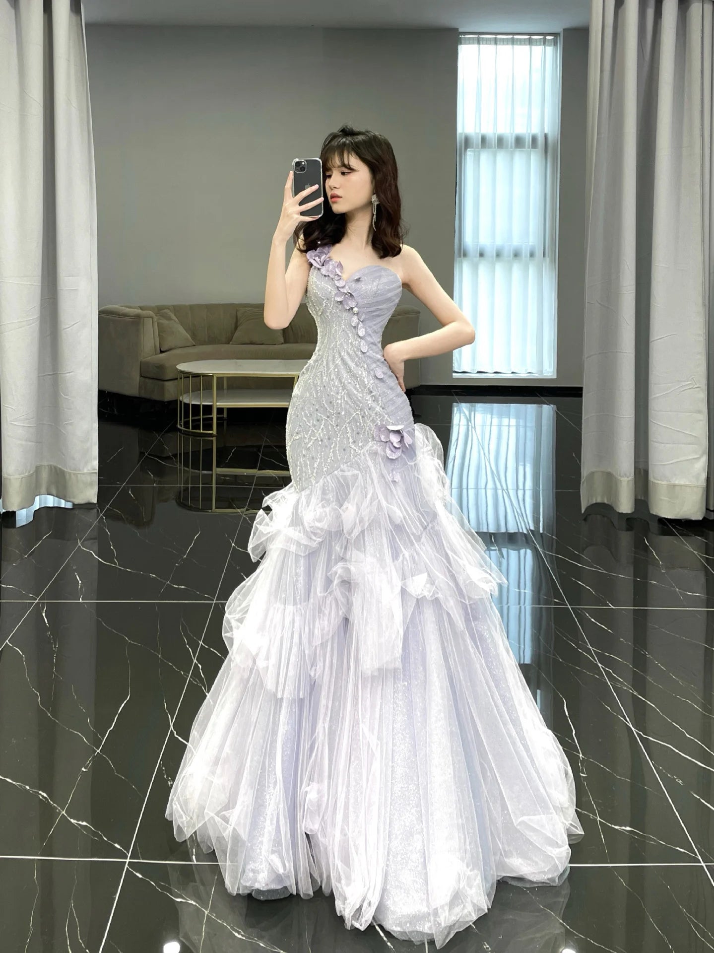 Sparkling Rhinestone Corset Gown With Tulle Layers on Luulla